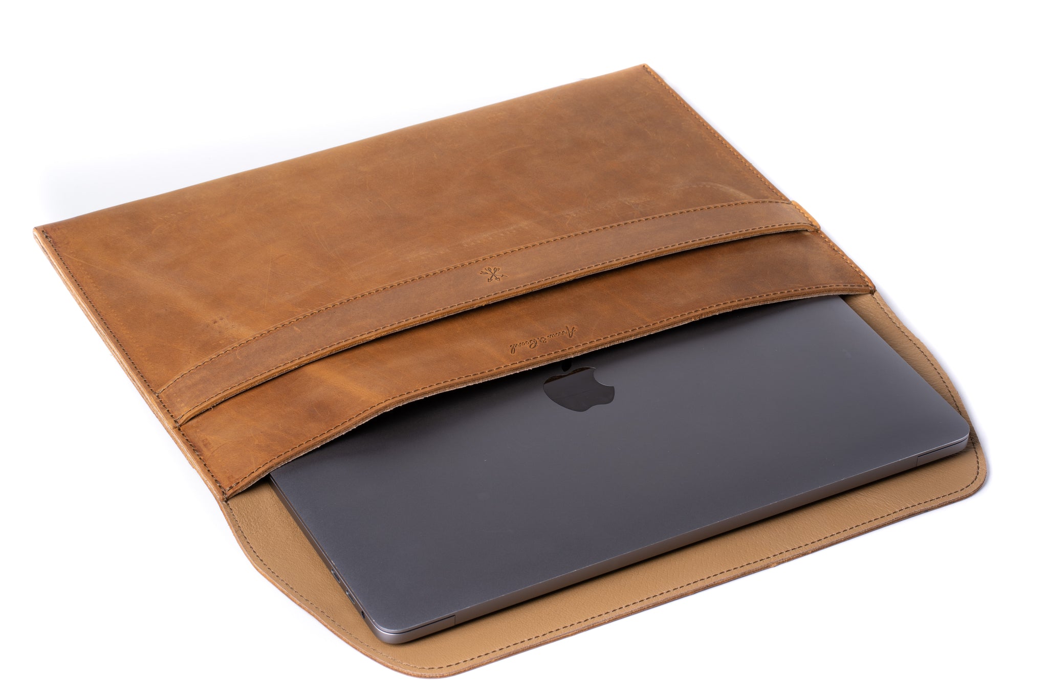 Full Grain Leather MacBook Sleeve Case - Tobacco Brown – Arrow & Board